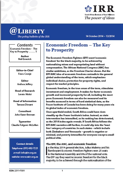 @Liberty - Economic Freedom - The Key to Prosperity — Institute of Race ...
